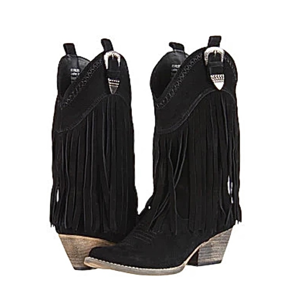 Very Volatile Los Angeles Hillside Fringe Suede Leath… - Gem